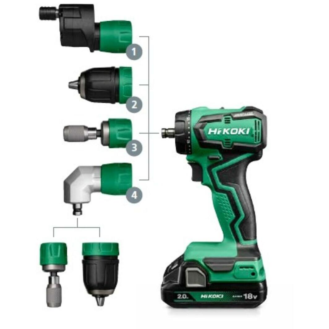 HIKOKI DS18DDQWRZ 18V cordless drill/driver 55 Nm with attachments in ...