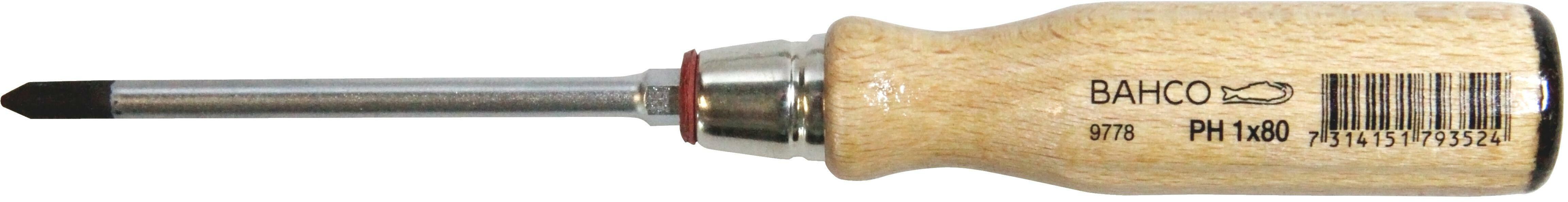 BAHCO 9778-1 screwdriver with wooden handle Phillips PH1 x 80 mm | Klium