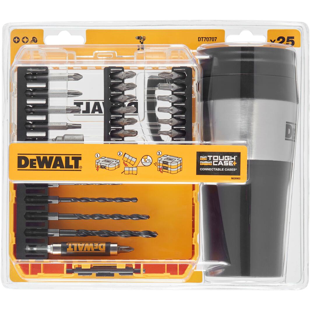 DEWALT DT70707-QZ drill and screw bit set + coffee mug in Tough Case 25 ...