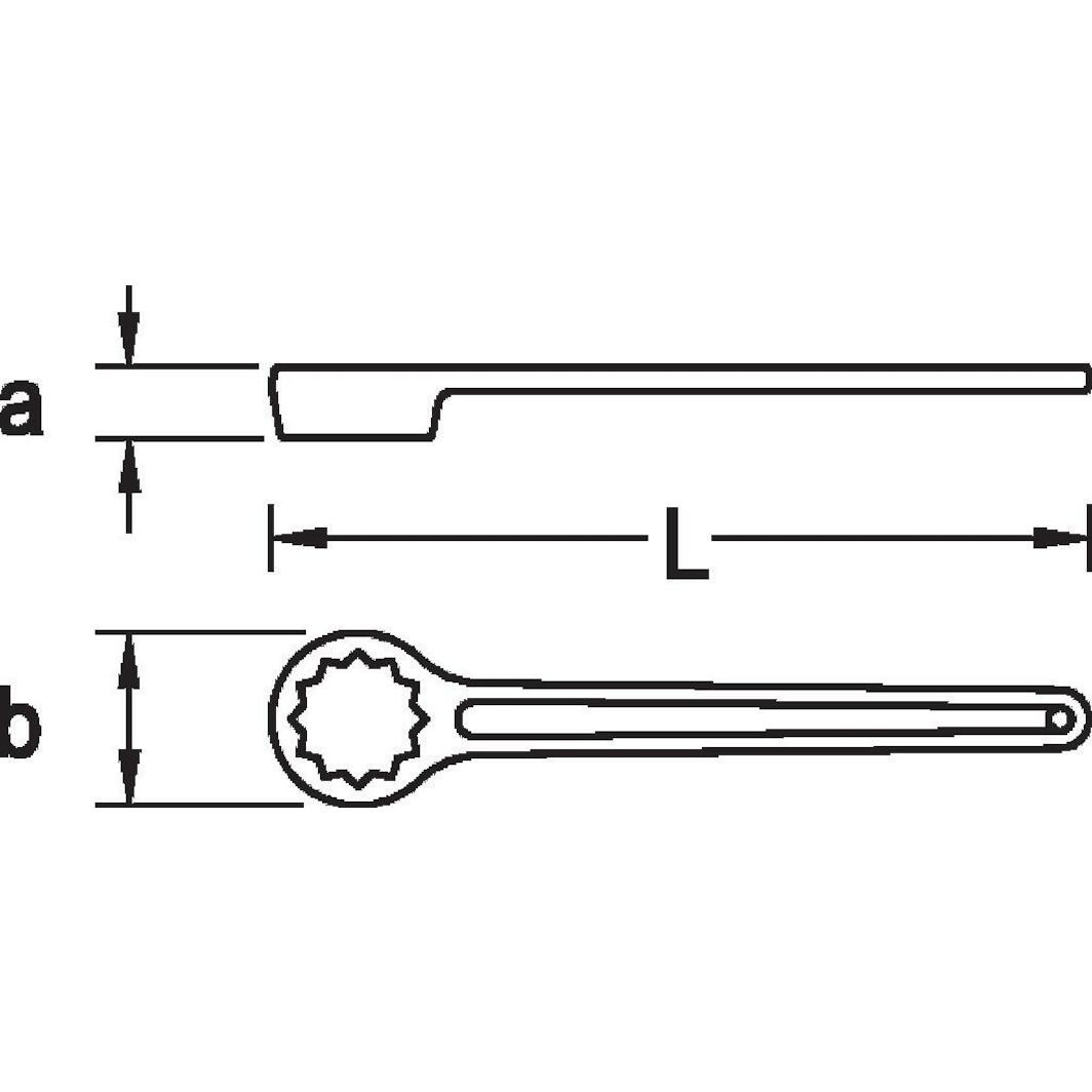 GEDORE 308 60 ring spanner single, DIN 3111, 60 mm - 6482480 | Klium