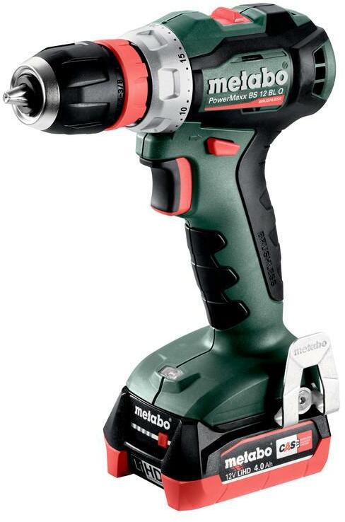 METABO PowerMaxx BS 12 BL Q cordless drill driver in metaBOX 118 (2x 4 ...