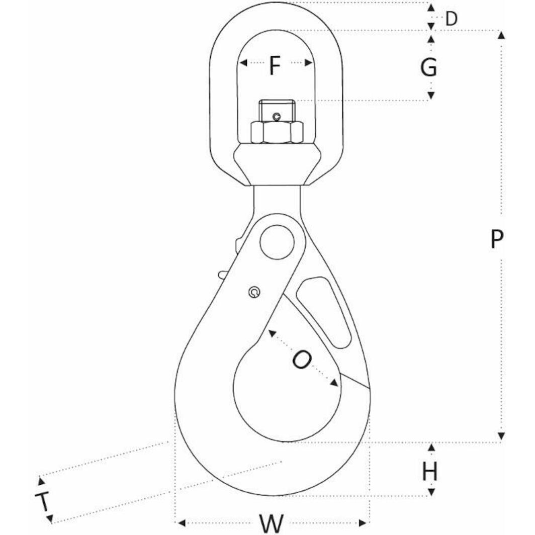 REMA RSBS-10 Safety swivel eye hook (Grade 10) rotatable under load, 4 ...