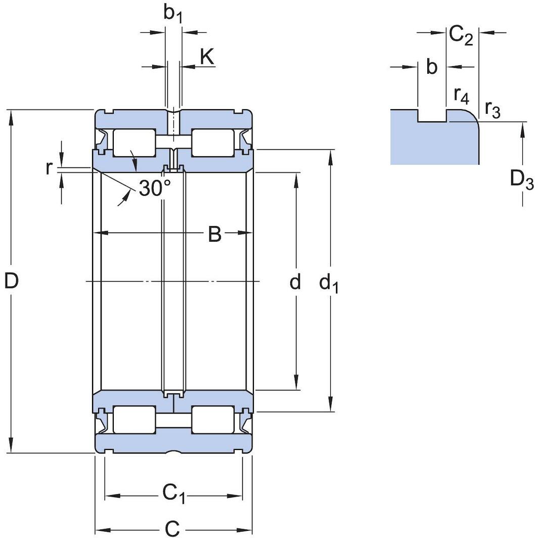 SKF NNF 5013 ADB-2LSV double-row cylindrical roller bearing 65 x 100 x ...