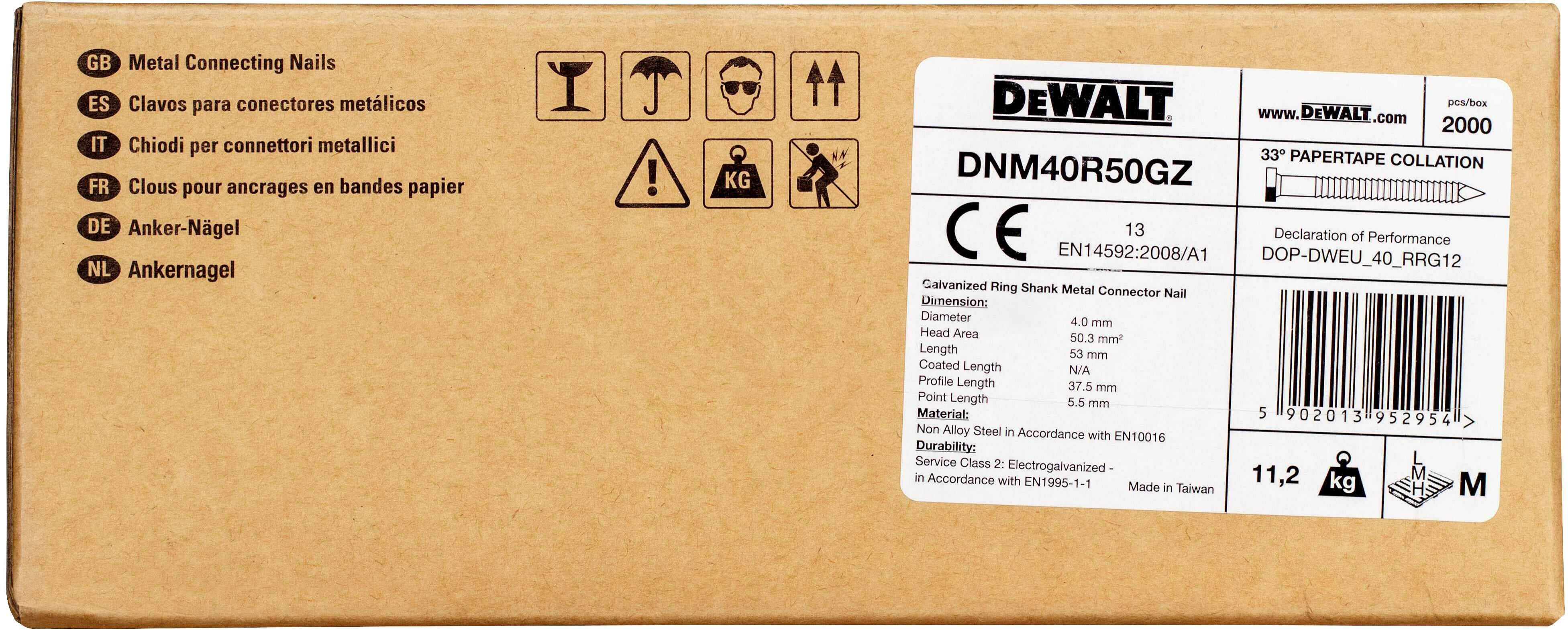 DEWALT DNM40R50GZ BAT anchor nails 4.04-50 ringed galvanised 2m (2000 ...