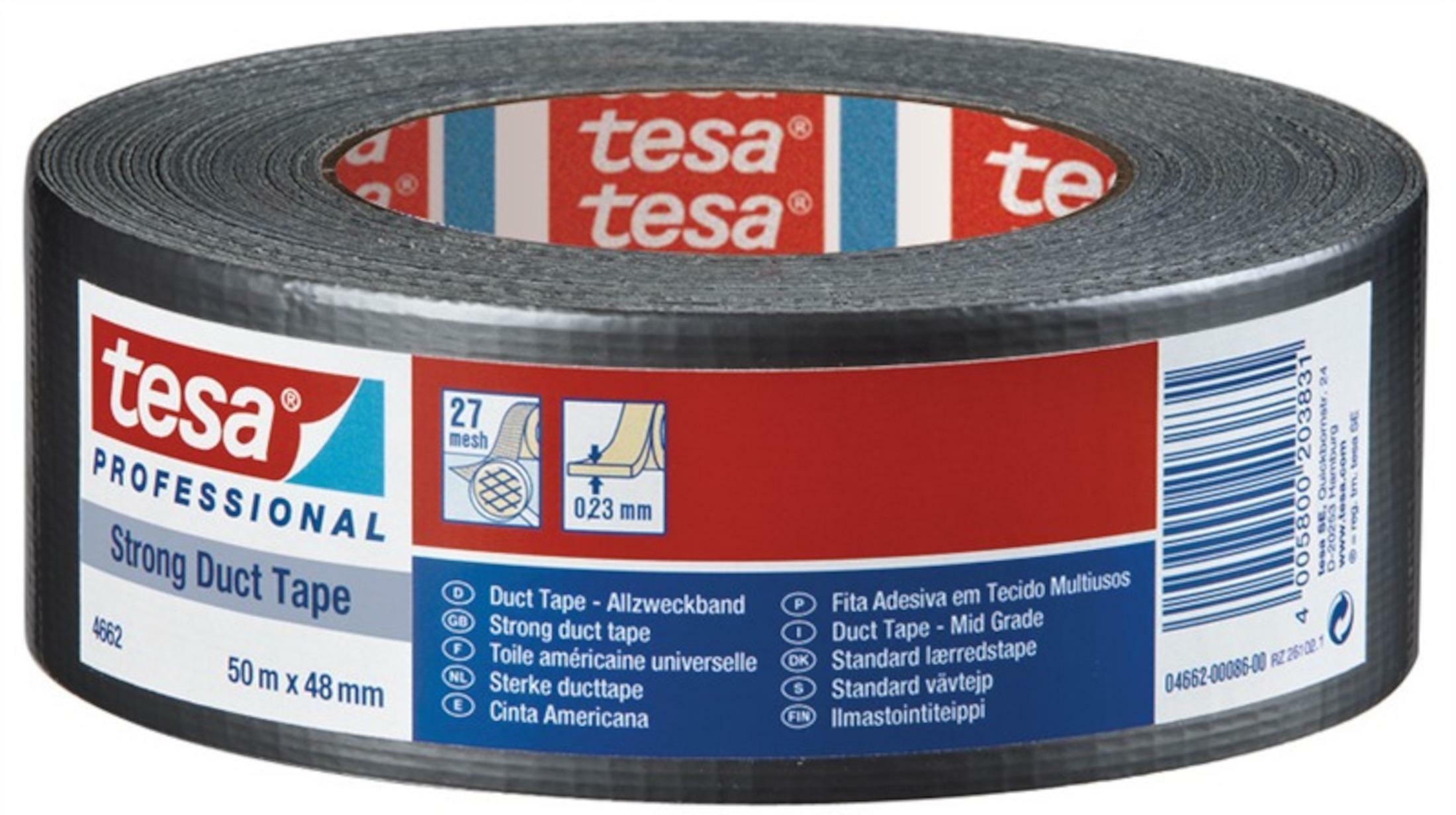 TESA 4662 strong duct tape black 48mm x 50m - 04662-00194-01 | Klium