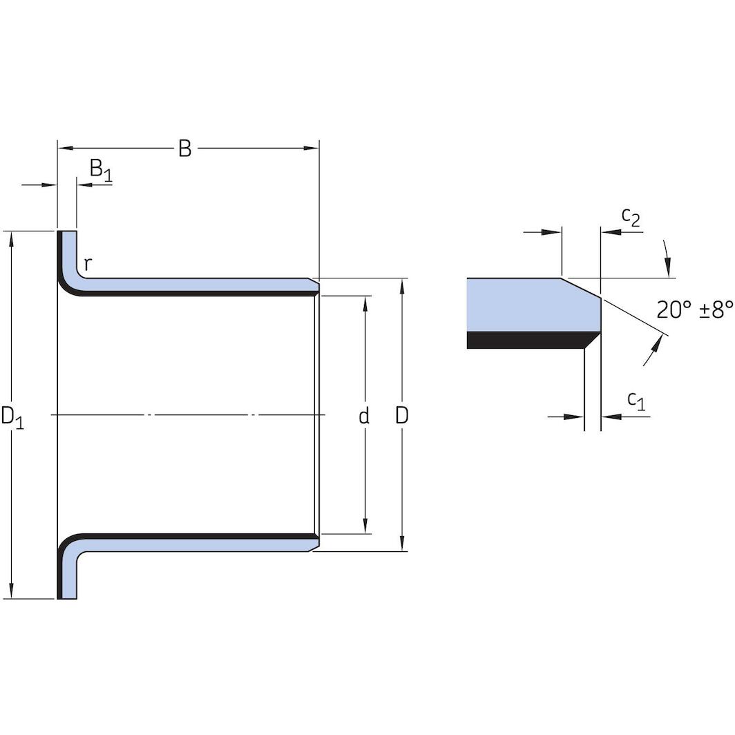 SKF PCMF 151712 E plain bearing bush PTFE composite with flange 15 x 23 ...