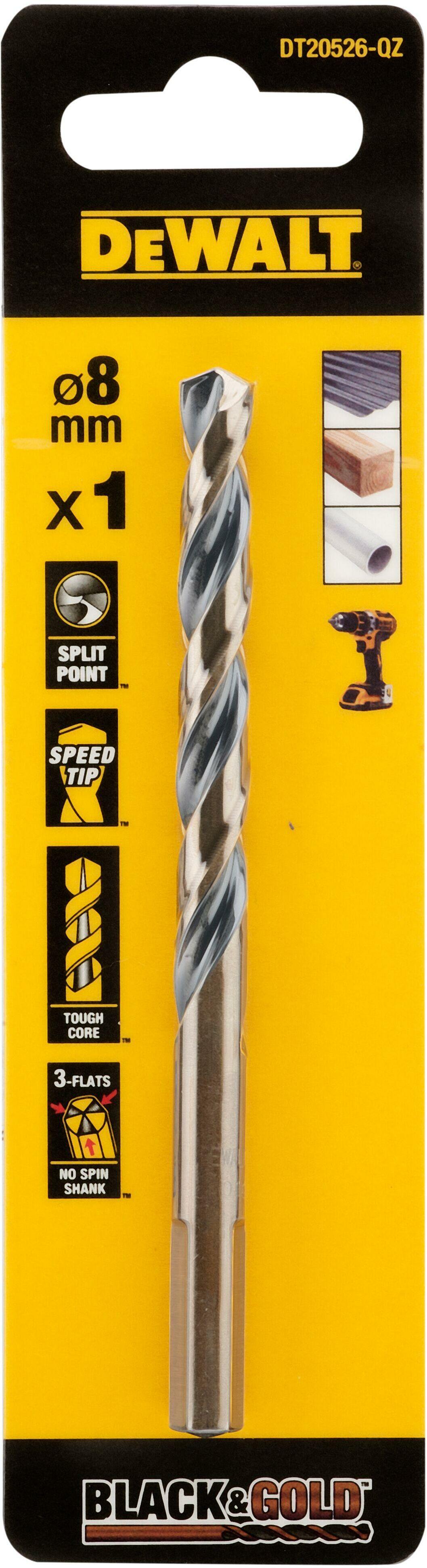 DEWALT DT20526-QZ Black & Gold metal drill bit 8mm | Klium