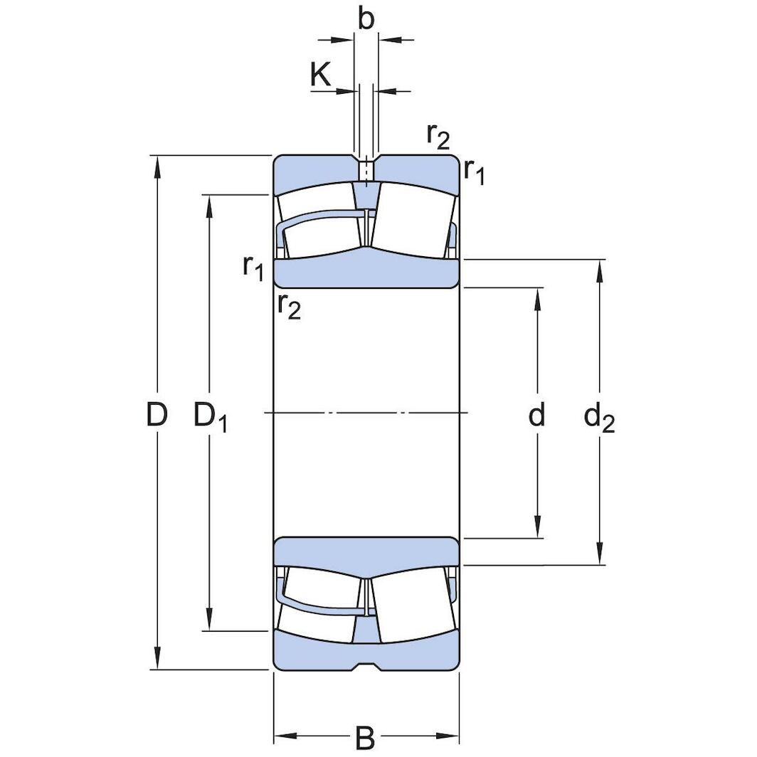 SKF 22324 CCJA/W33VA406 double-row cylindrical roller bearing 120 x 260 ...
