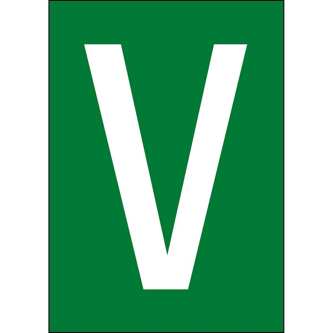BRADY NL859A4GR-V label with letter V - DIN A4 format for permanent or ...