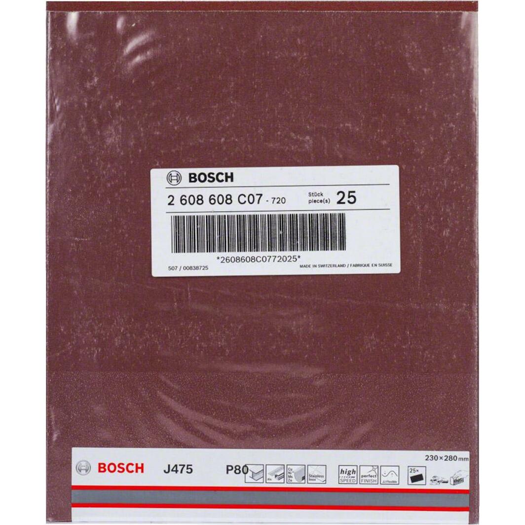 BOSCH 2608608C07 sanding sheet J475 Best for Metal, 230 x 280 mm, 80 ...