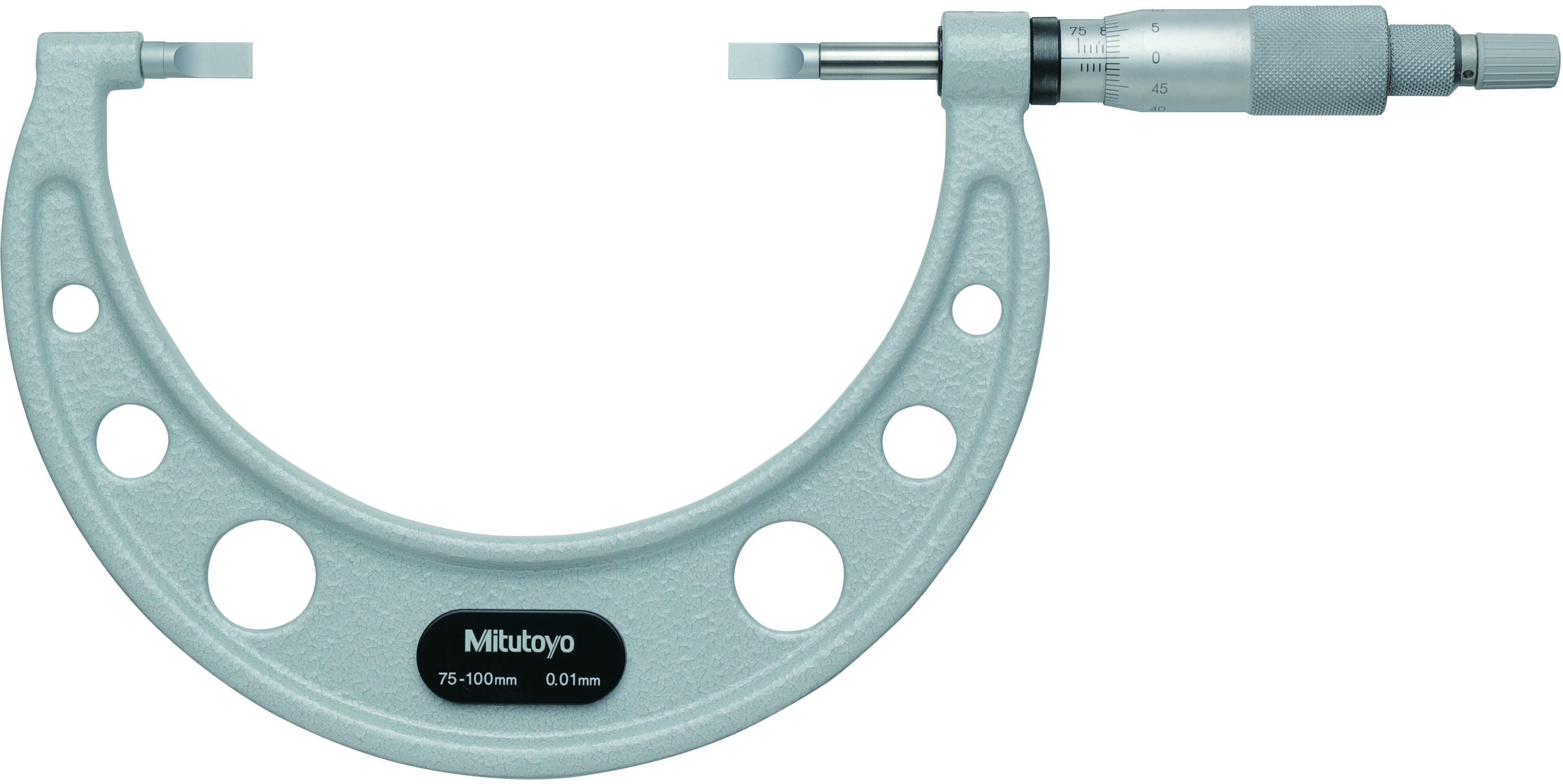 MITUTOYO 122-104-10 micrometer gauge with carbide knife jaws 75-100mm ...