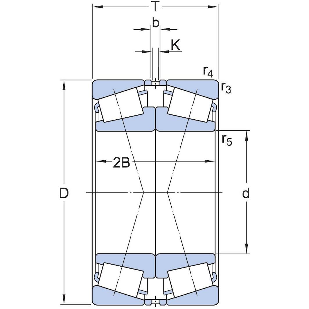 SKF 32028 X/DF Paired single-row tapered roller bearing 140 x 210 x 90 ...