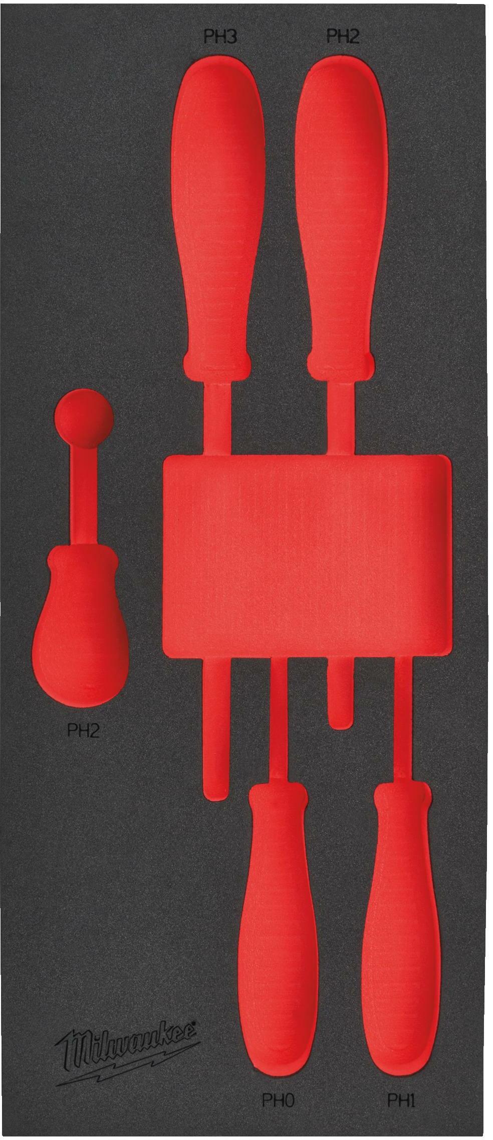 MILWAUKEE 4932493671 blank foam inlay for 5-piece PH screwdriver set ...