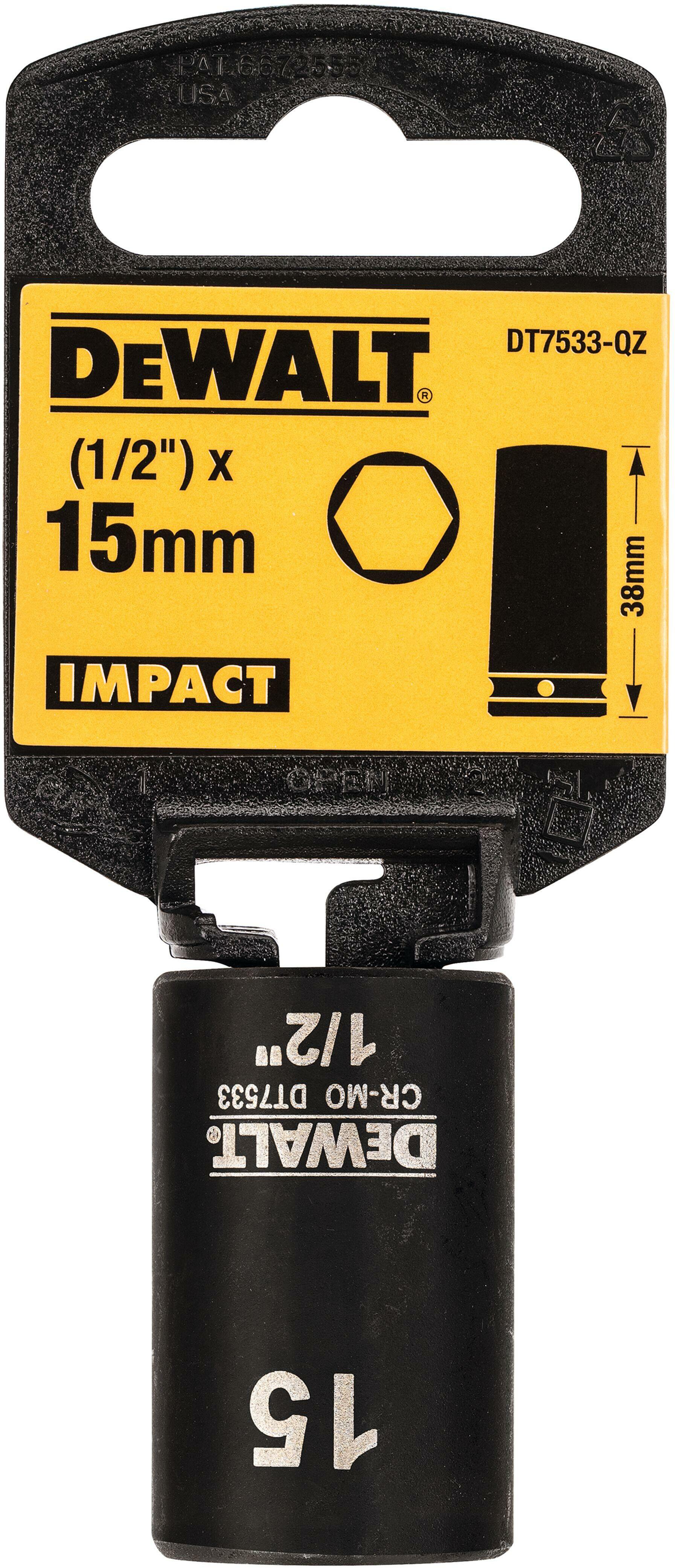 DEWALT DT7533-QZ impact cap 15mm 1/2" (short - 38mm) | Klium