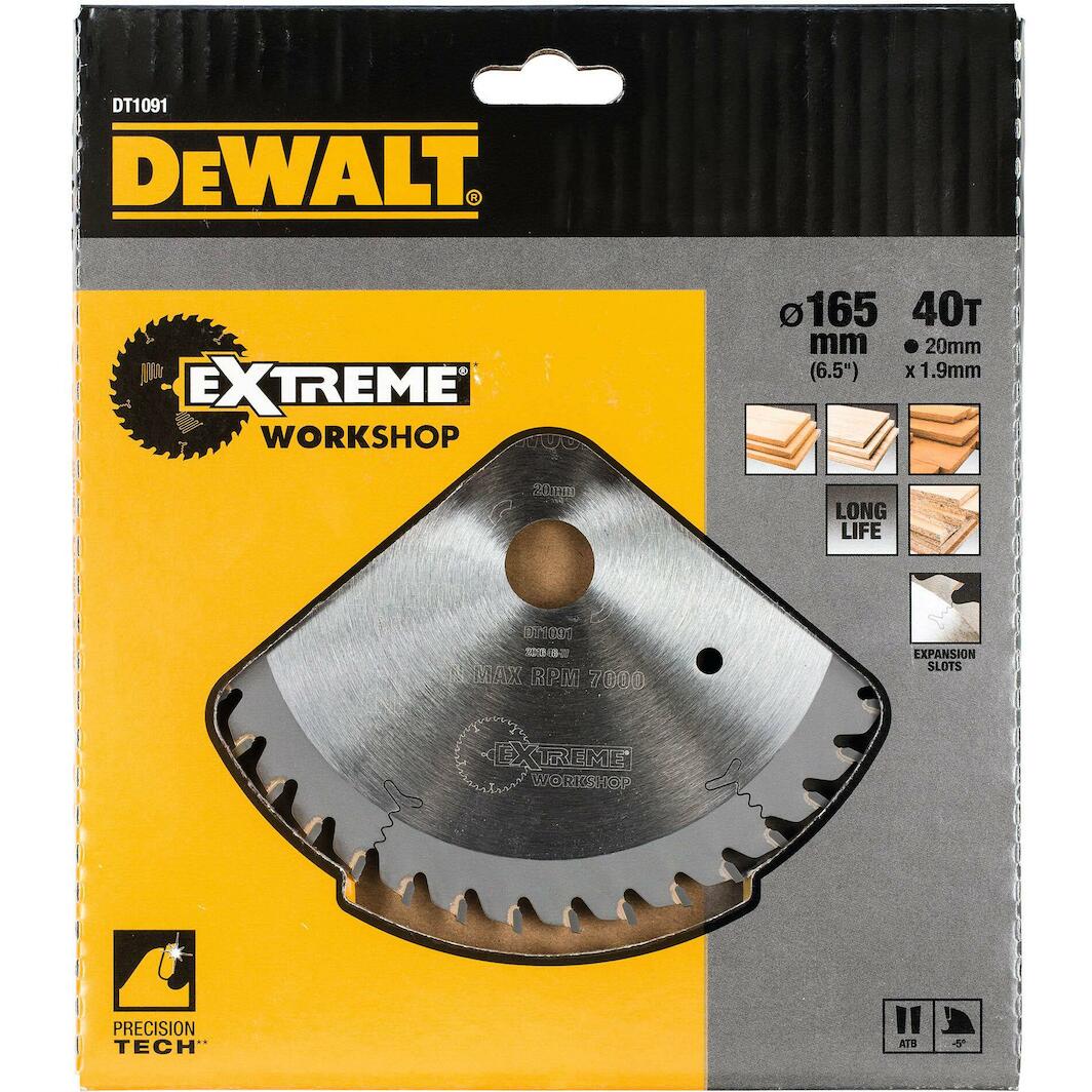 DEWALT DT1091-QZ circular saw blade 165x20x40T, reversible tooth ...