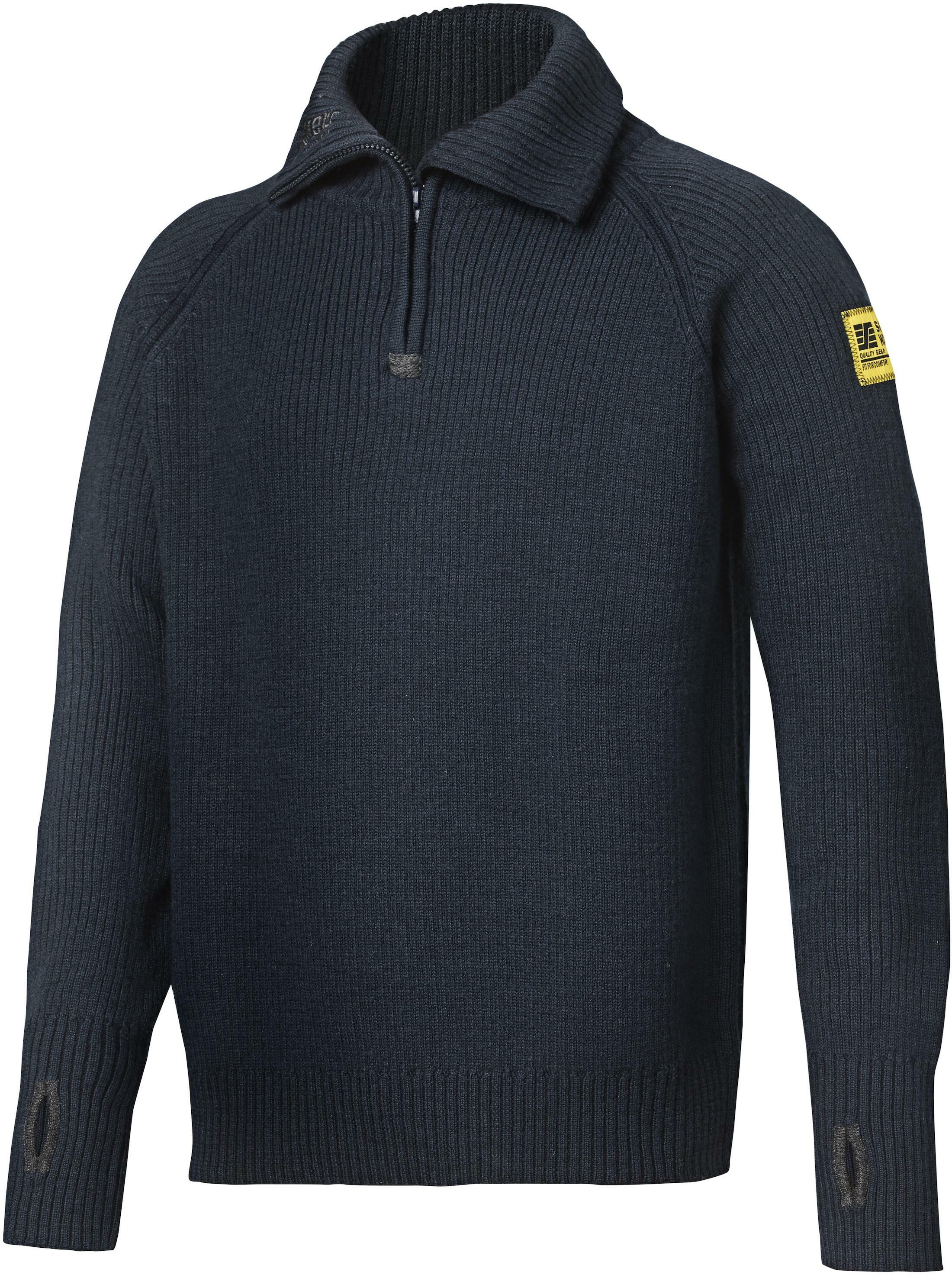 SNICKERS 2905 wool half zip jumper dark blue - 29059500003 | Klium