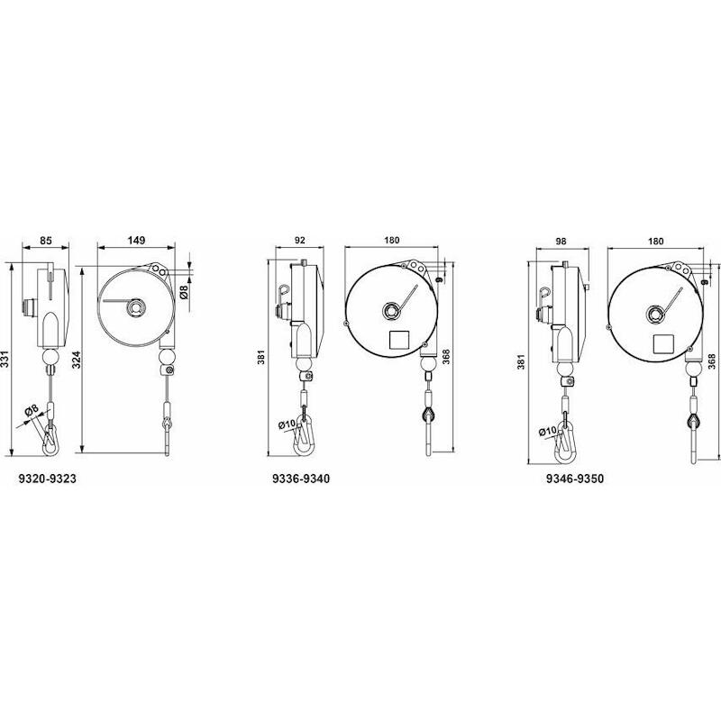 REMA 9323 spring balancer in medium weight version 6-8kg with cable ...