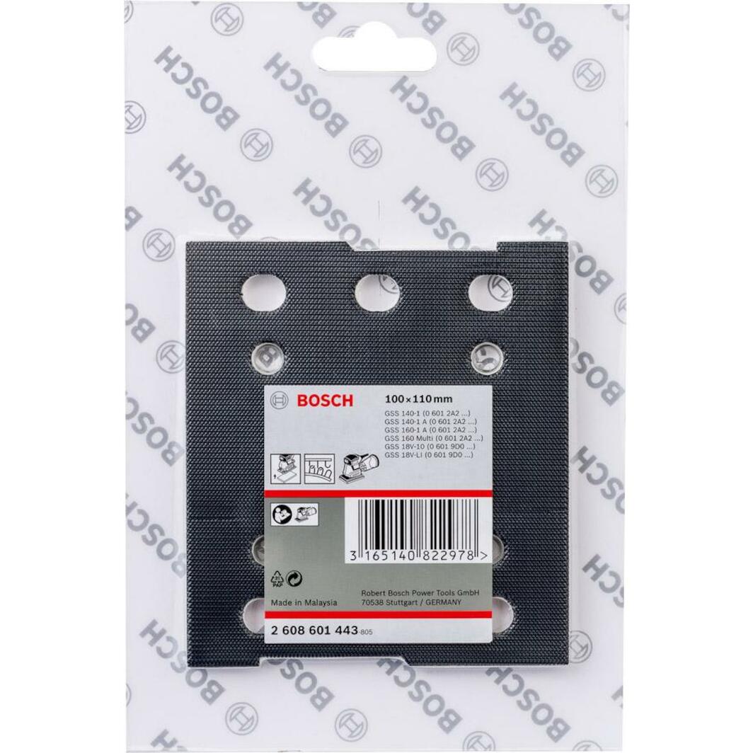 BOSCH 2608601443 sanding pad velcro GSS 140/160 110 x 100 mm | Klium