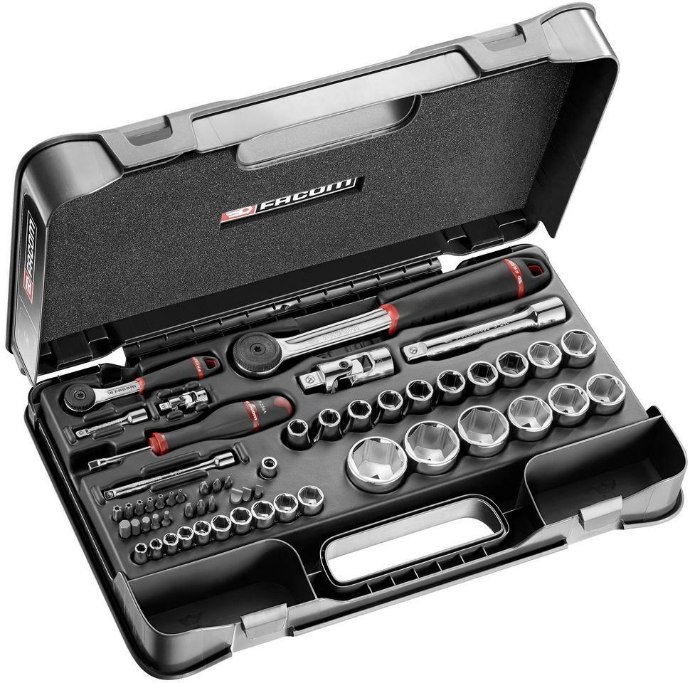 FACOM RS.161-2 ratchet and socket set 6-sided metric 1/4"-1/2" in ...