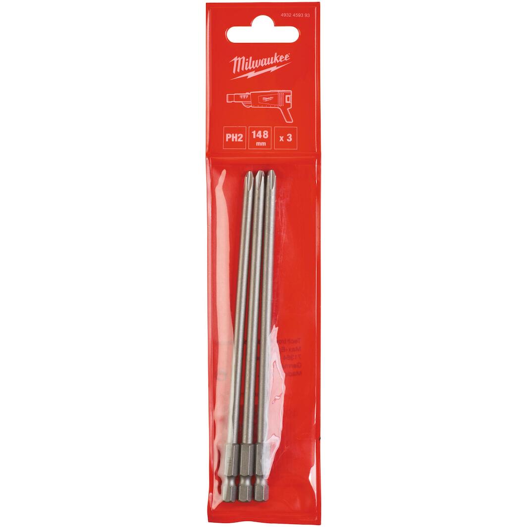 MILWAUKEE 4932459393 drywall screwdriver bit PH2 148 mm for M18 FSG (3 ...