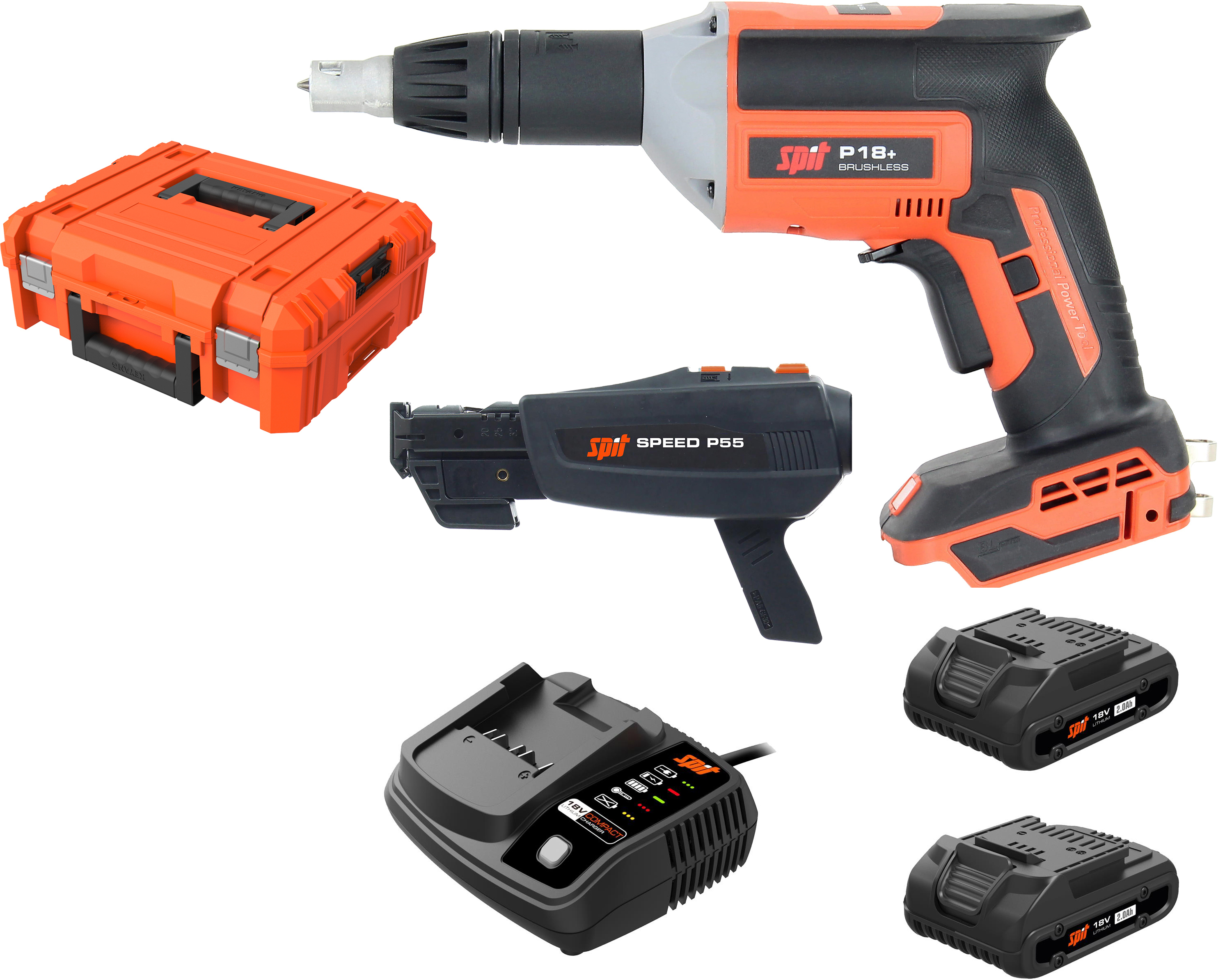 SPIT P18+ cordless gypsum screwdriver with P55 strip screw adapter in ...