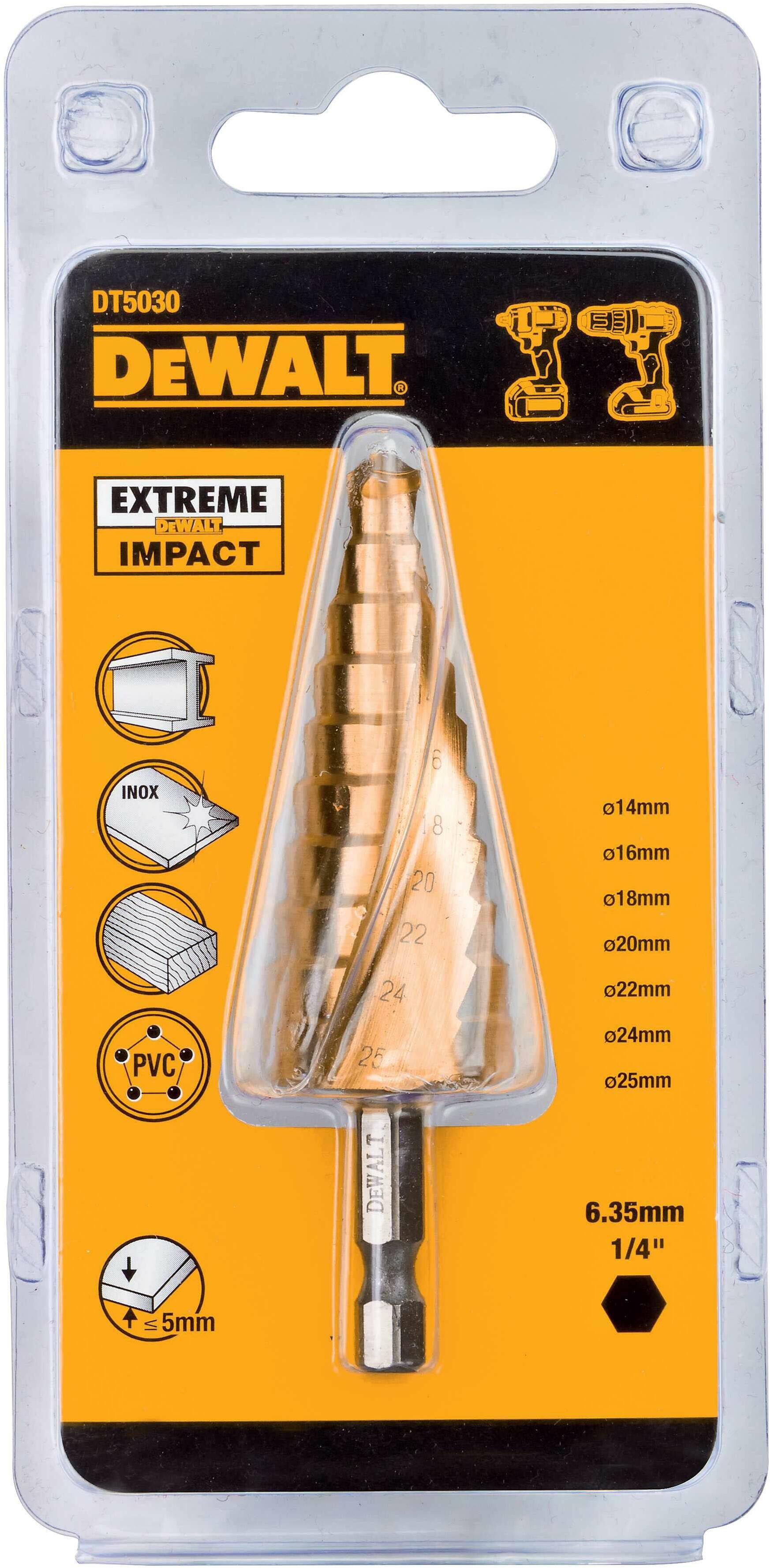 DEWALT DT5030-QZ IMPACT metal step drill bit 14-25mm | Klium