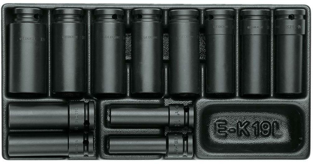 GEDORE 1500 ES K 19 L impact wrench set 1/2" 12-piece - 1640836 | Klium
