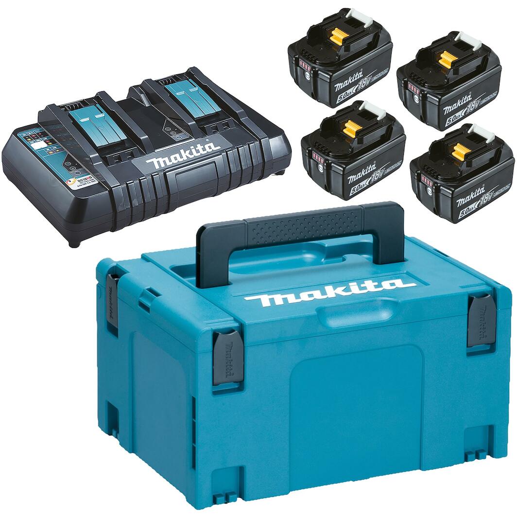 MAKITA 197626-8 battery charging set (4x 18V 5.0Ah battery + quick ...