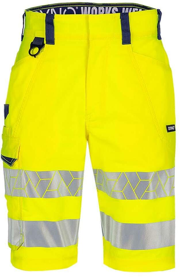 SYNQ SIDESEE 209W high-vis service shorts (fluorescent yellow/marine ...
