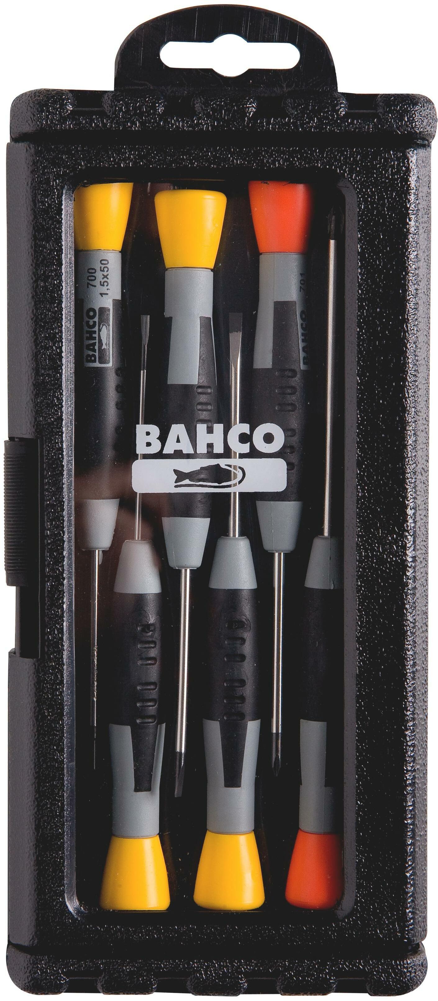 BAHCO 706-1 precision screwdriver set, slotted and Phillips - 6-piece ...