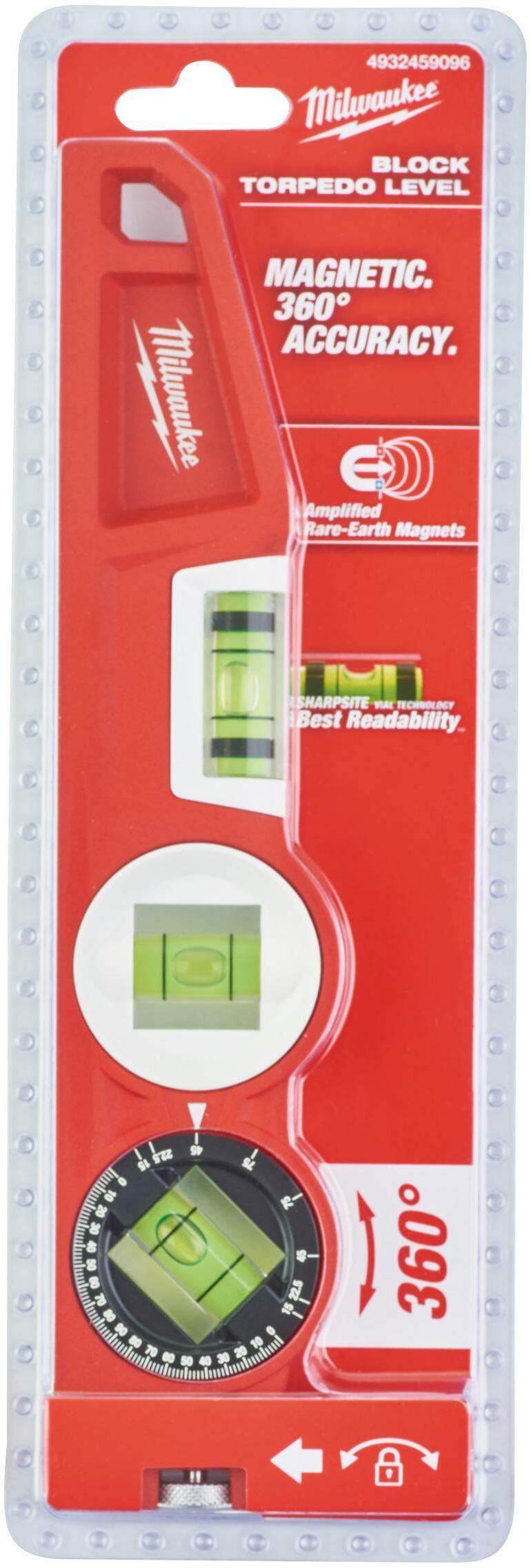MILWAUKEE BLOCK Torpedo spirit level 25 cm magnetic - 4932459096 | Klium