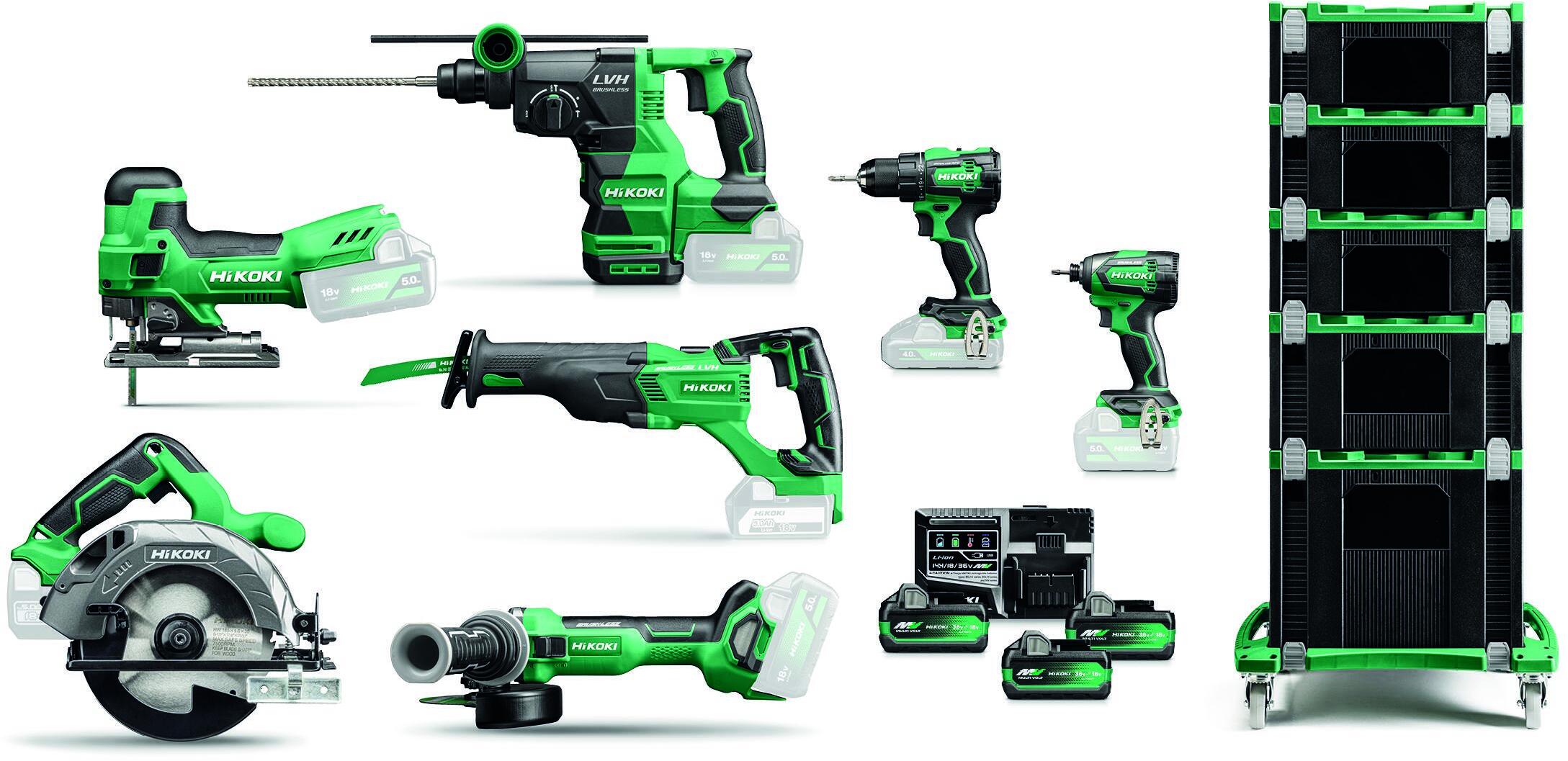 HIKOKI KC18H7B-MVA3 18V cordless machine set 7-piece in HSC cases with ...