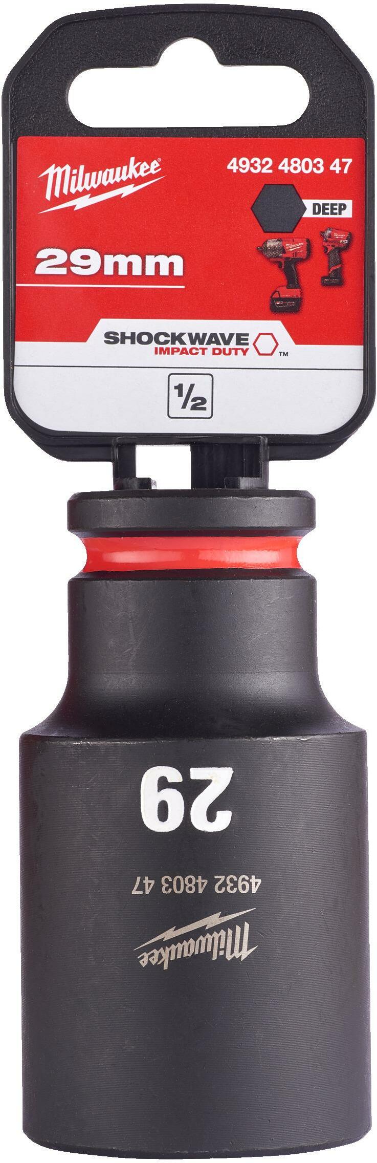 MILWAUKEE 4932480347 SHOCKWAVE IMPACT DUTY 1/2" impact cap deep 29 mm ...