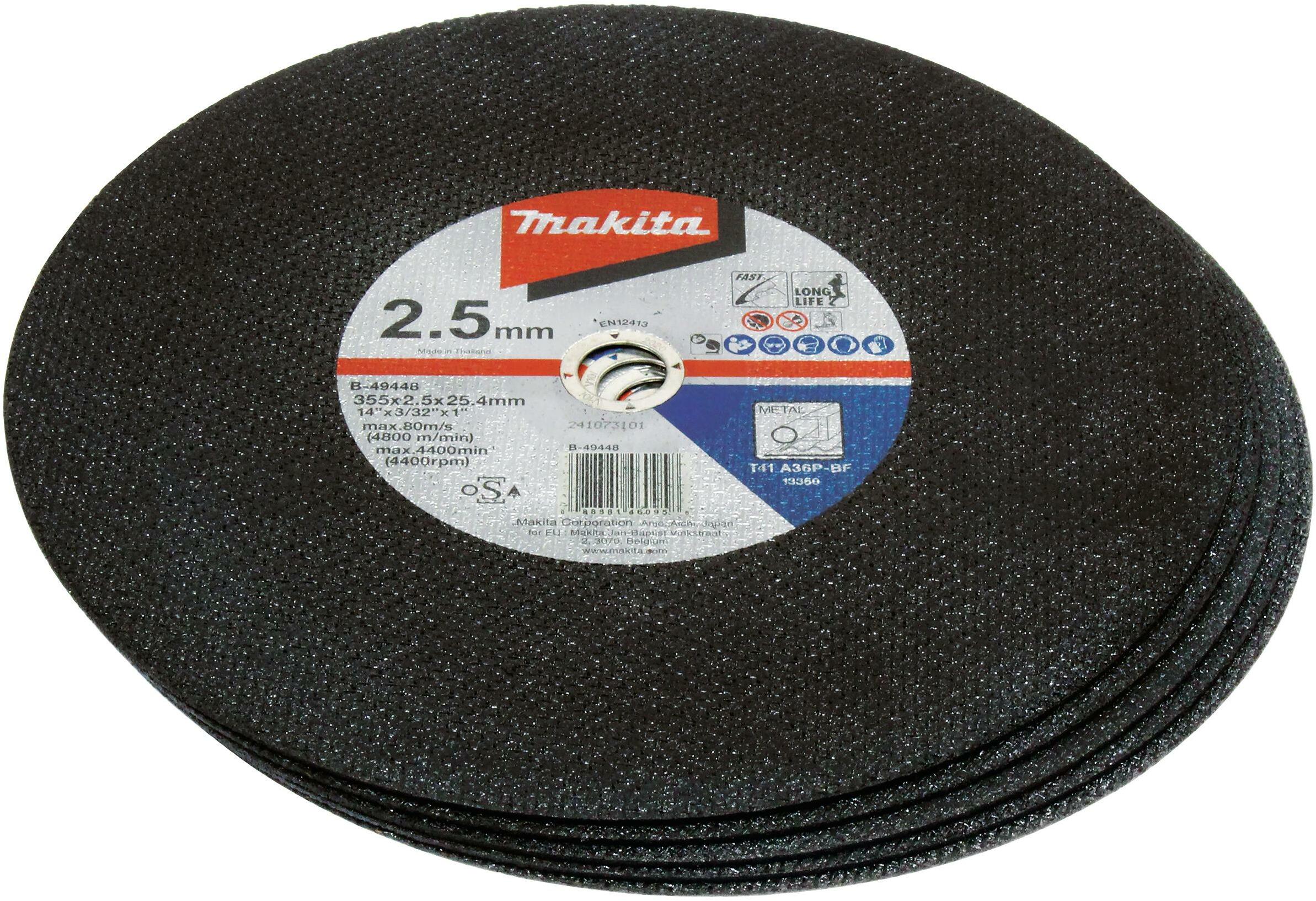 MAKITA B-49448-5 cut-off wheel 355 x 25,4 mm, A36P (5 pieces) | Klium