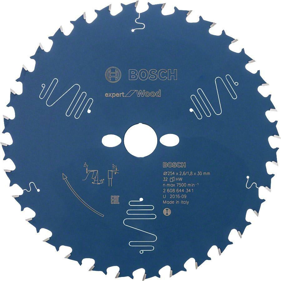 BOSCH 2608644341 circular saw blade Expert for Wood 254 x 30 x 2.6/1.8 ...