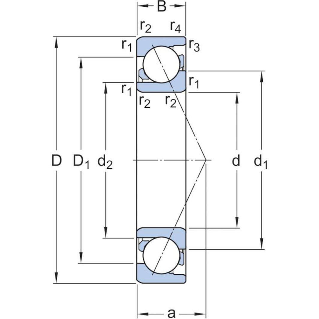 SKF 7212 ACCBM single-row angular contact ball bearing with 25° contact ...