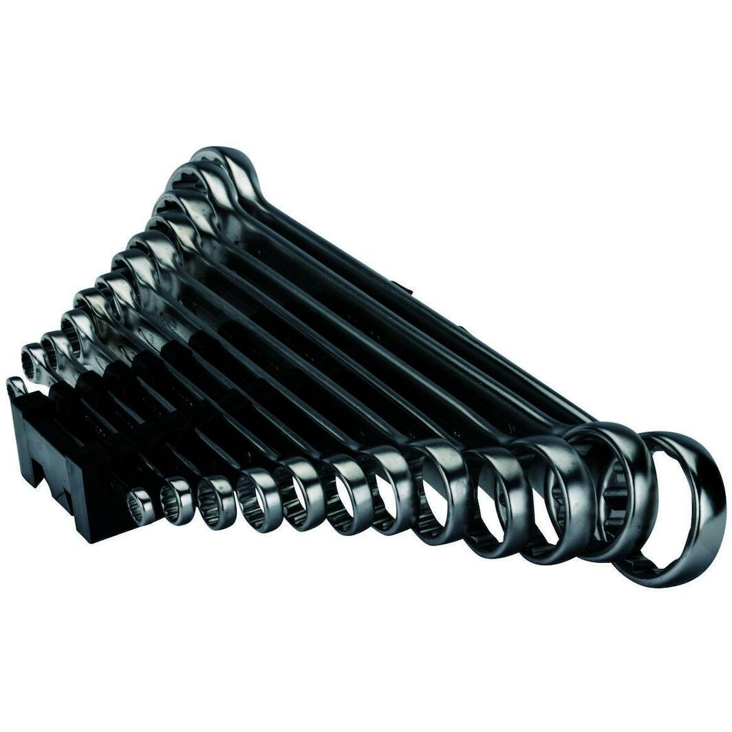 BAHCO 4M/12C flat ring spanner set on plastic clip 12-piece