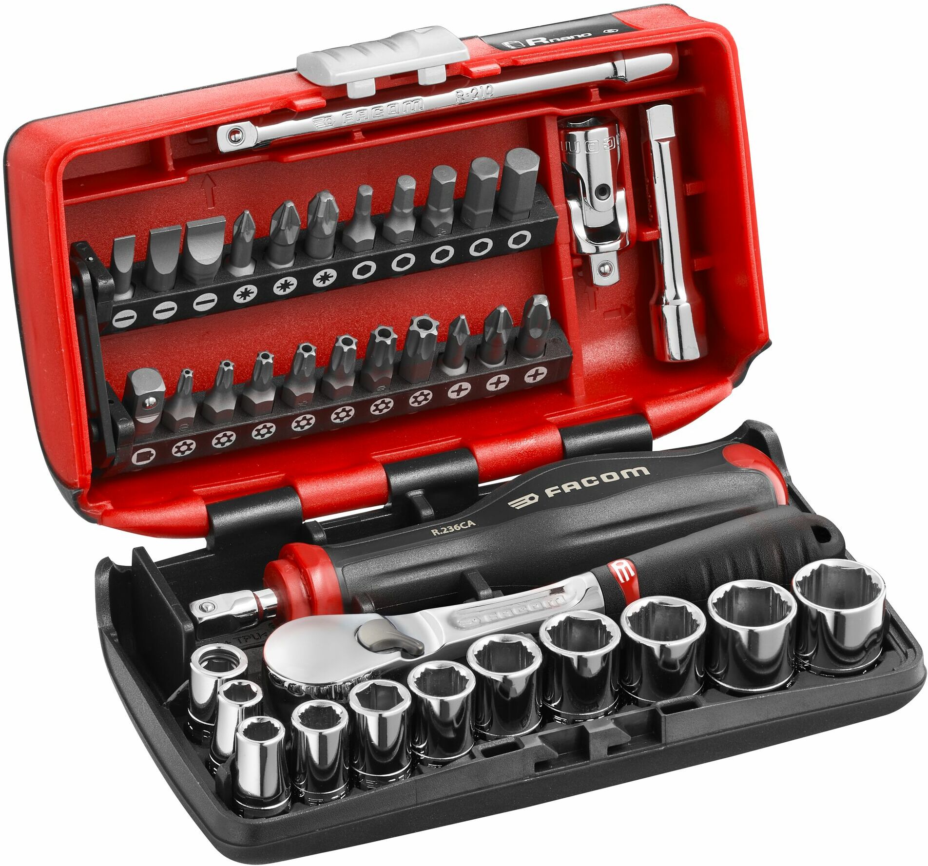 FACOM RL.NANO1GRPPB 1/4" 6-point OGV Grip socket wrench set in Nano Box ...