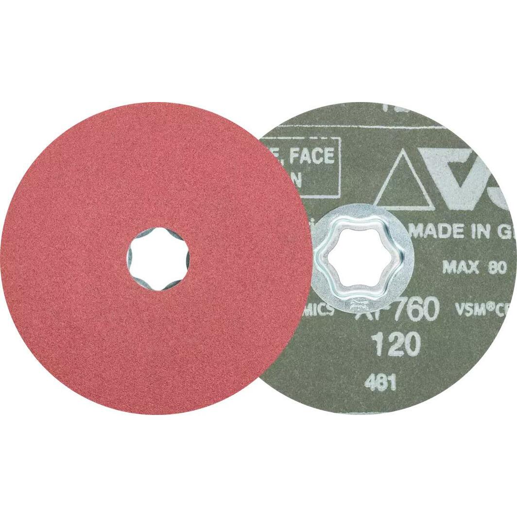 PFERD CC-FS 115 CO 120 COMBICLICK fibre disc with ceramic grit Ø 115 mm ...