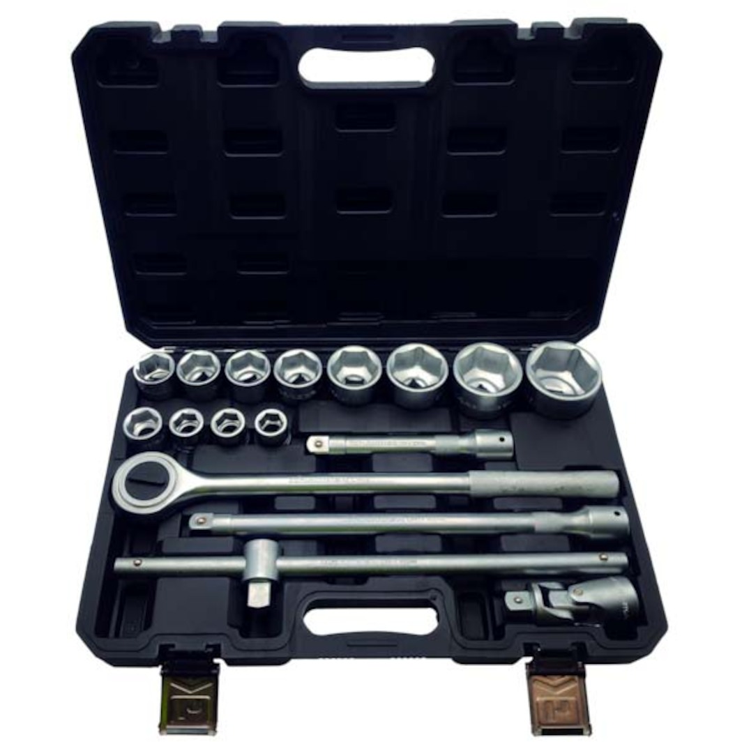 XHANDER 69143539 ratchet and socket set 3/4" in case, hexagonal, 21-55 ...