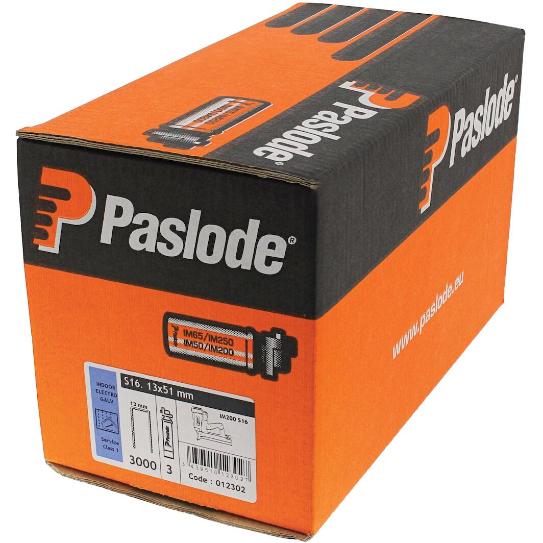 PASLODE 012311 staples S16x25 C-point zinc-plated 3µm (3000 pcs.) + gas ...