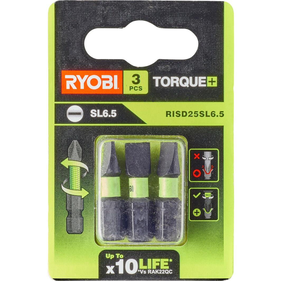 RYOBI RISD25SL6.5 impact bit 25mm SL 6.5 (3 pcs.) - 5132004126 | Klium
