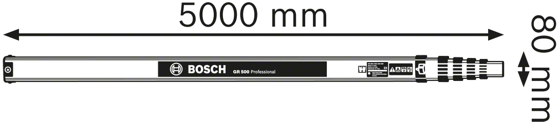 BOSCH GR 500 laser ruler extendible to 5m - 0601094600 | Klium