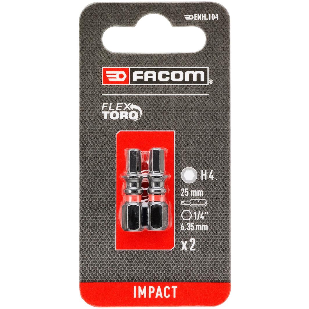 FACOM ENH.104 Impact Flextorq impact bit 25mm hex 4 mm (2 pcs) | Klium