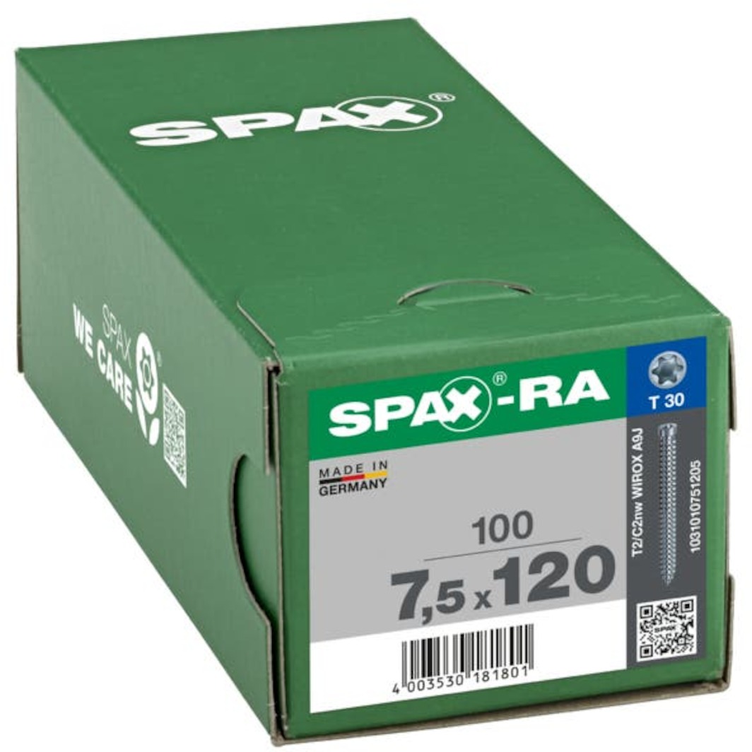 SPAX 1031010751205 frame screw 7.5 x 120 mm full thread cylinder head T ...