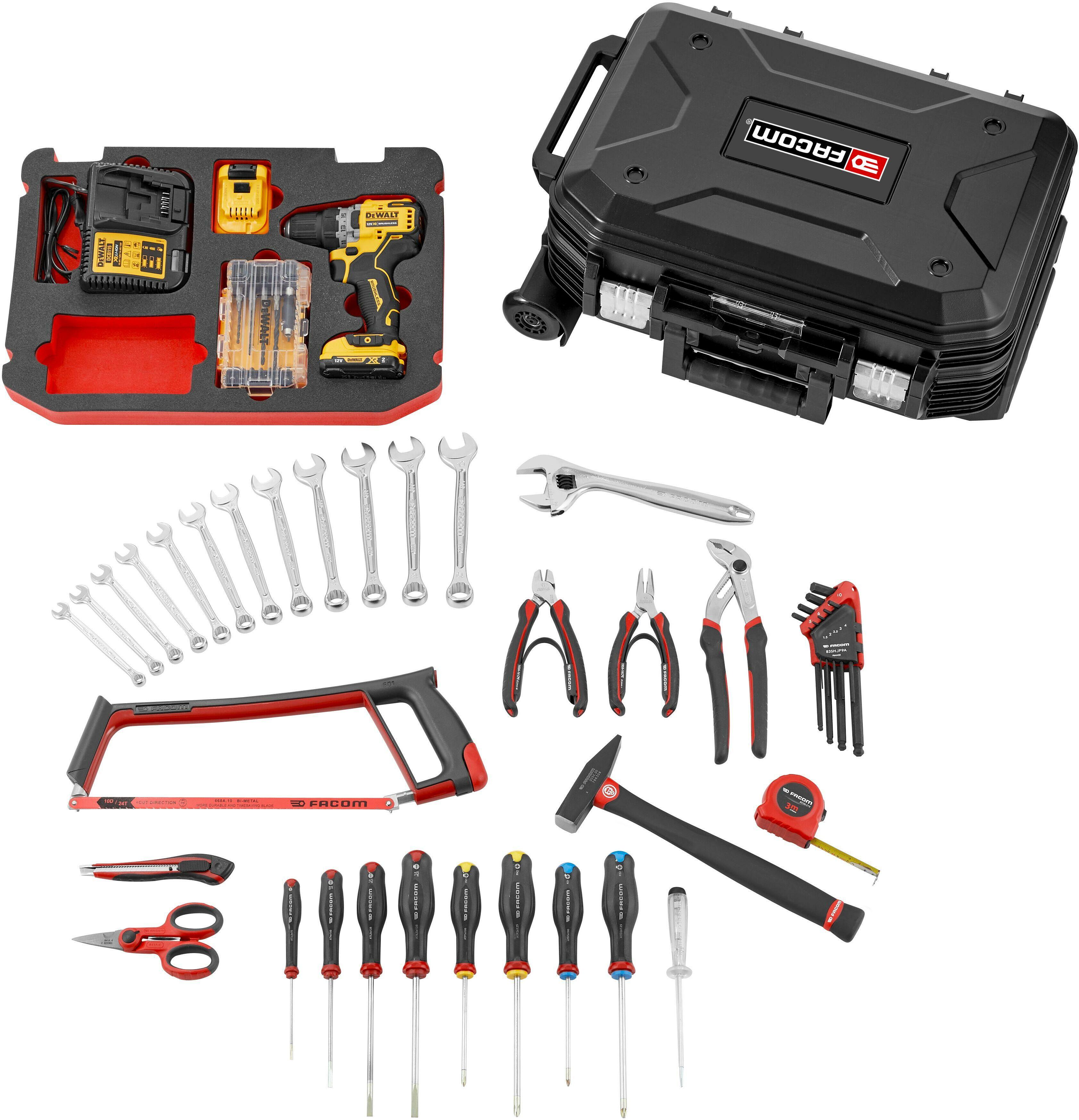 FACOM BV.R30CMD1PB tool kit for general maintenance in wheeled case 68 ...