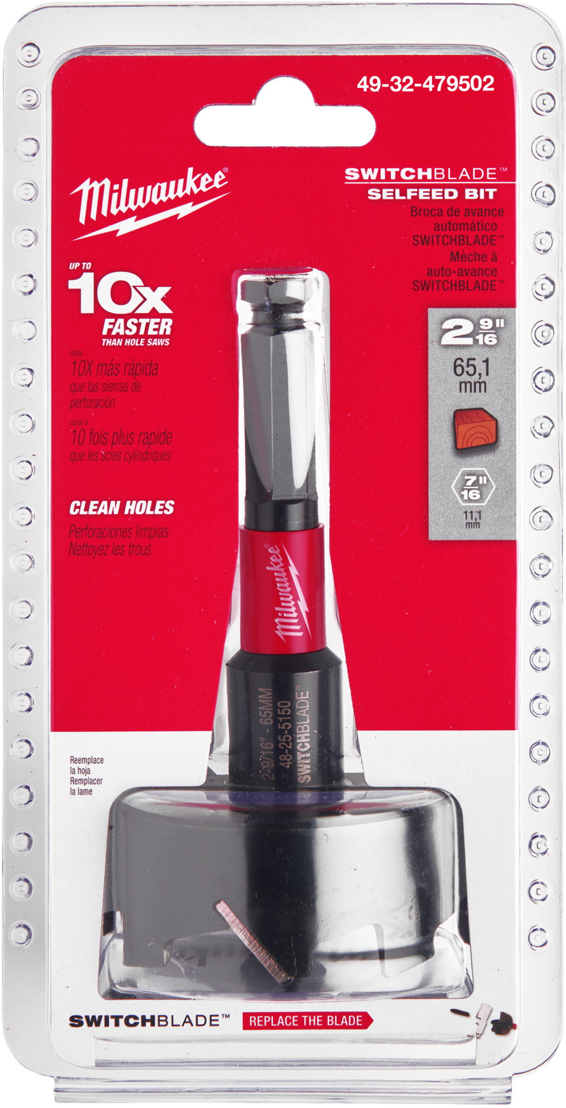 MILWAUKEE 4932479502 SWITCHBLADE self-feeding drill bit 65mm | Klium