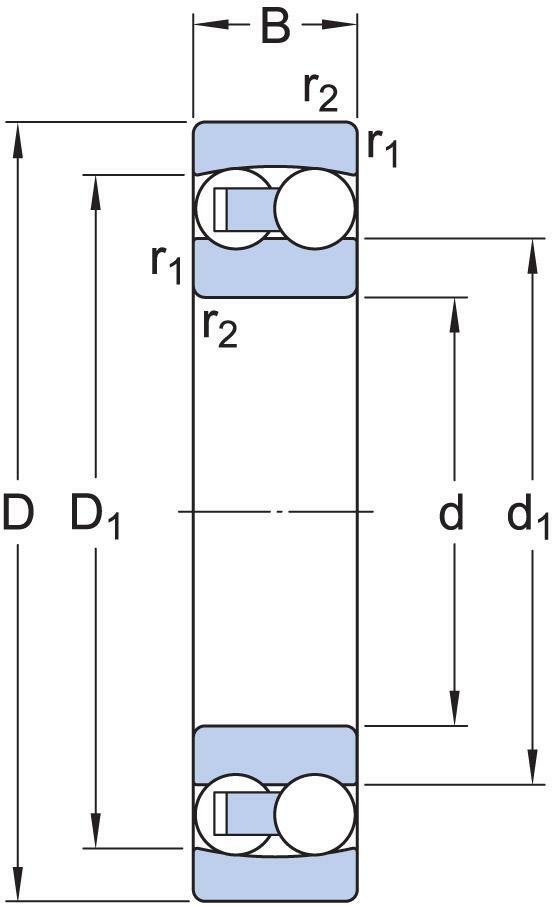 SKF 1215 K roulement à billes à double rangée conique 75x130x25 mm | Klium