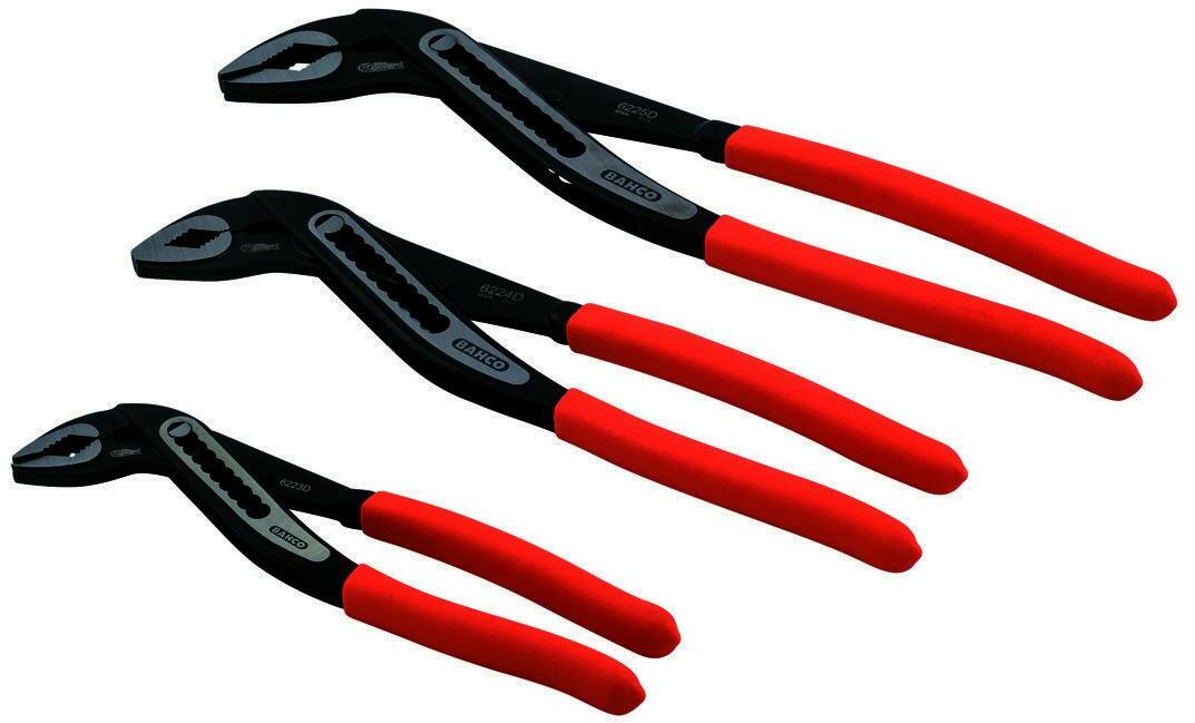 BAHCO 622-3P water pump pliers set with pierced joint and PVC-coated ...