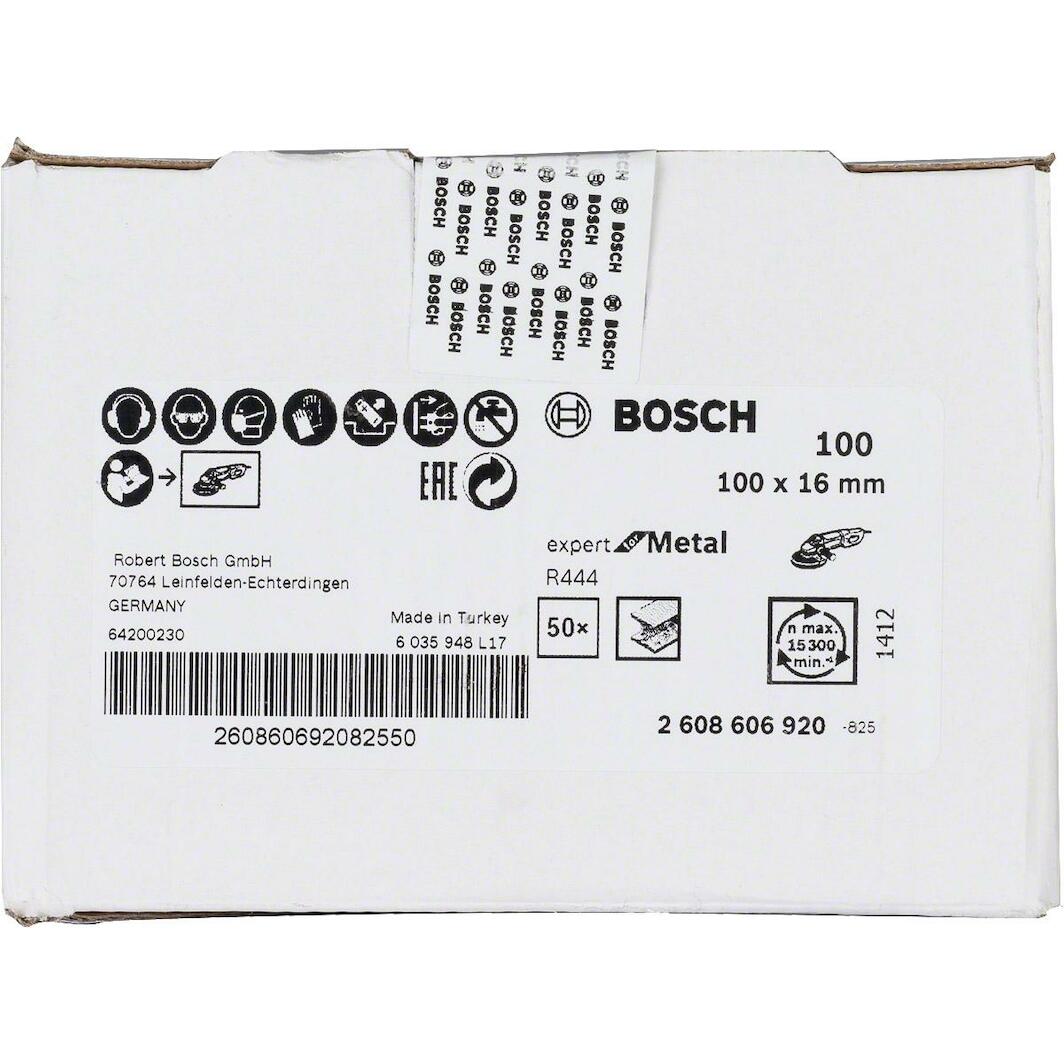 BOSCH 2608606920 fibre sanding pad R444 Expert for Metal, diameter 100 ...